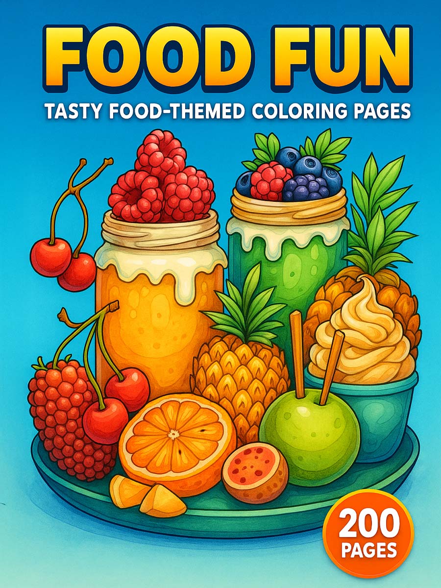 Food Fun – 200 Delicious Food-Themed Coloring Pages | FarbWelt.eu