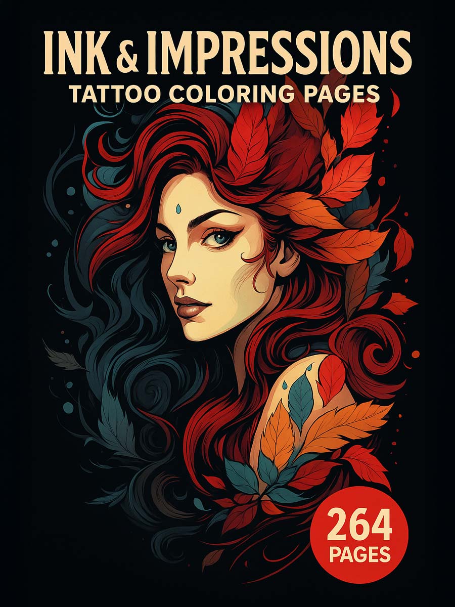 Ink & Impressions – 264 Tattoo Coloring Pages | FarbWelt.eu