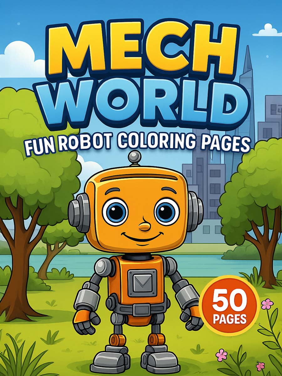 Mech World – 50 Fun Robot Coloring Pages | FarbWelt.eu